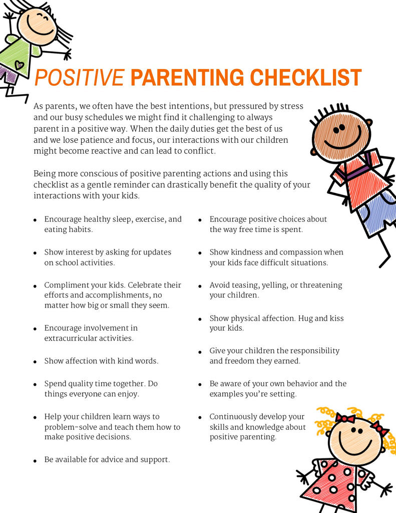 Positive Parenting - Checklist – (Downloadable – PDF) | My Success ...